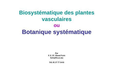 Pdf Comprendre La Nature Classification Et Identification Des S5