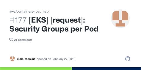 Eks Request Security Groups Per Pod · Issue 177 · Awscontainers Roadmap · Github
