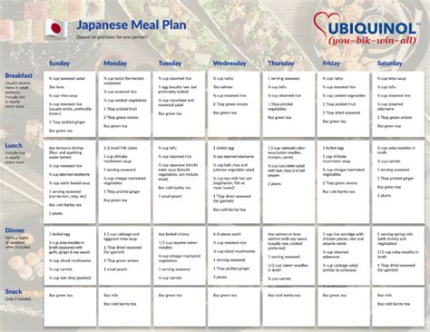 Japanese Meal Plan Download Pdf