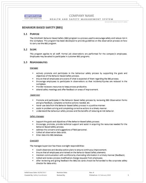 Behaviour Based Safety Program Safety2go