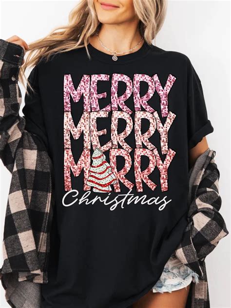 Merry Merry Merry Christmas Faux Sequin Pngglitter Christmas Png