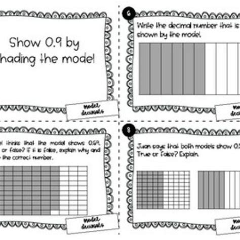 Model Decimals Explanation And Task Cards Classful