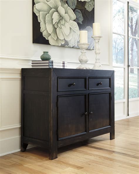 Signature Design By Ashley Gavelston Black Sofa Table Side Baci Living Room