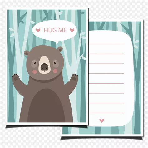 可爱小熊卡片手绘png图片素材下载图片编号qvmgjkoy 免抠素材网