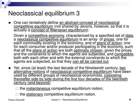 Ppt Lesson 1 On The Notion Of Neoclassical Equilibrium Walras Pareto And The Stationary