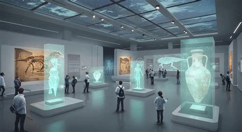 Futuristic Museum Exhibit Showcases Holographic Displays Of Artifacts