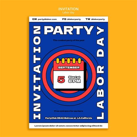 Free Psd Flat Design Labor Day Template