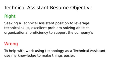 Top 18 Technical Assistant Resume Objective Examples