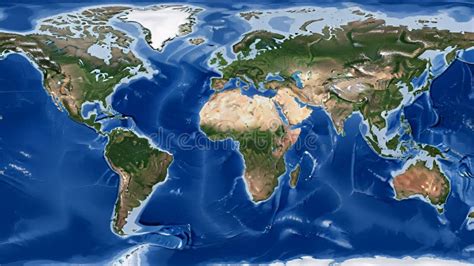 High Resolution Physical Map Of The World Satellite View Rotating Earth
