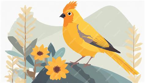 Premium Vector Flat Design Blue Canary Vector Illustration