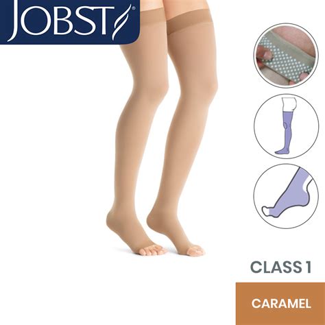 Jobst Opaque Compression Class 1 18 21mmhg Thigh High Caramel Open