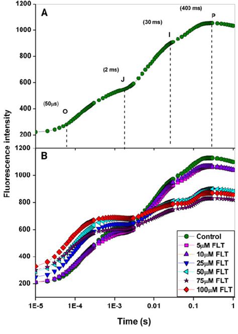 The Ojip Chl A Fluorescence Transient Curve Log Time Scale With