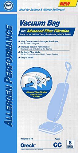 Oreck Type Cc Hepa Cloth Upright Filter Bags Designed To Fit Oreck Xl