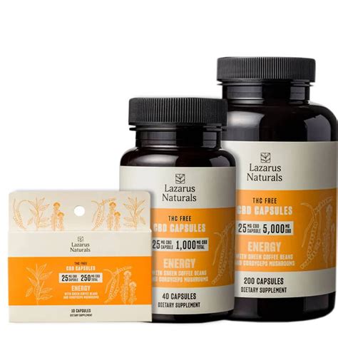 High Potency Cbd Isolate Capsules Energy Blend Lazarus Naturals