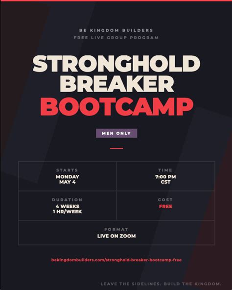 Stronghold Breaker Bootcamp — 4 Weeks Free 0 Be Kingdom Builders