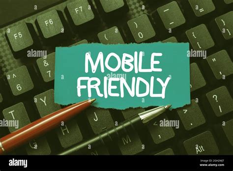 Hand Writing Sign Mobile Friendly Word For Website Is Designed To