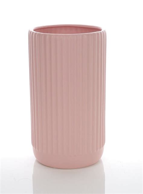 Large Ceramic Ribbed Pot Pink