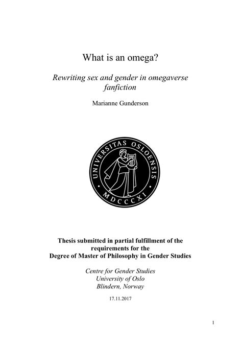 What Is An Omega Rewriting Sex And Gender In Omegaverse Fanfiction By