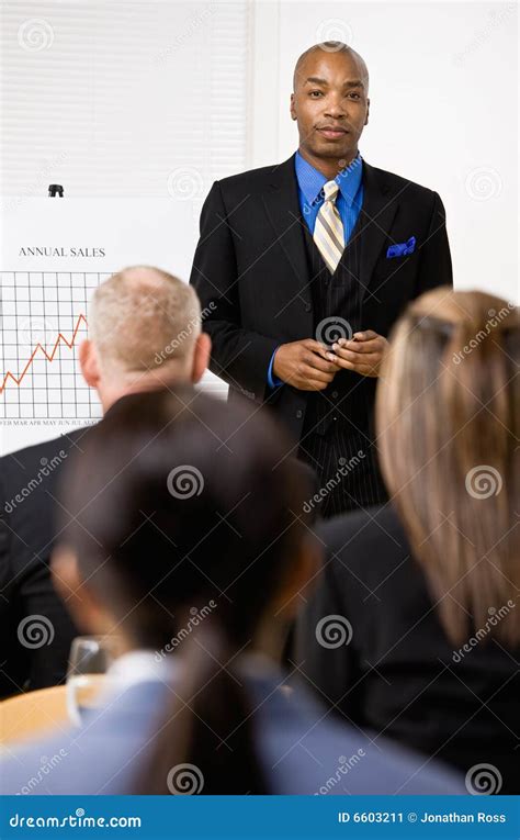 Businessman Explaining Financial Analysis Chart Stock Image Image Of