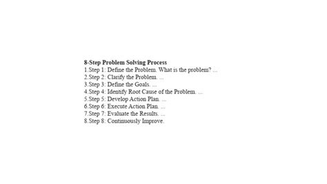 8 Step Problem Solving Process Pdf