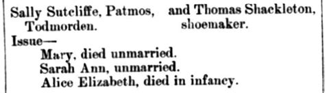 S71 Alice Elizabeth Mary Sally Thomas And Mary Ann Shackleton F