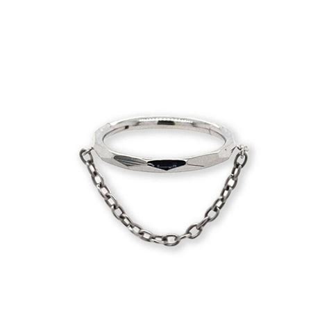 Faceted Hinge Ring W Chain My Body Jewel