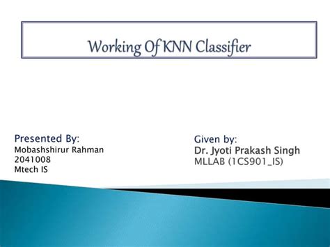 knn classifier pptx