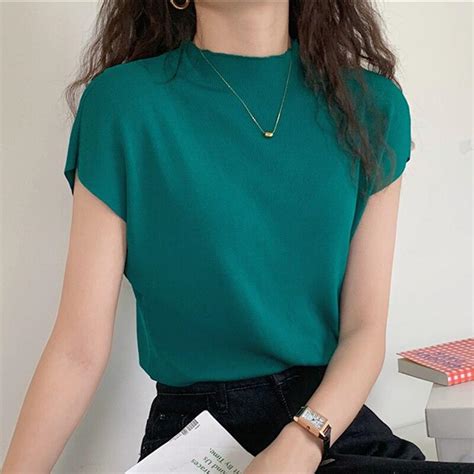 Купити Повсякденна літня жіноча сорочка з коротким рукавом блузка з льодового шовку жіночі