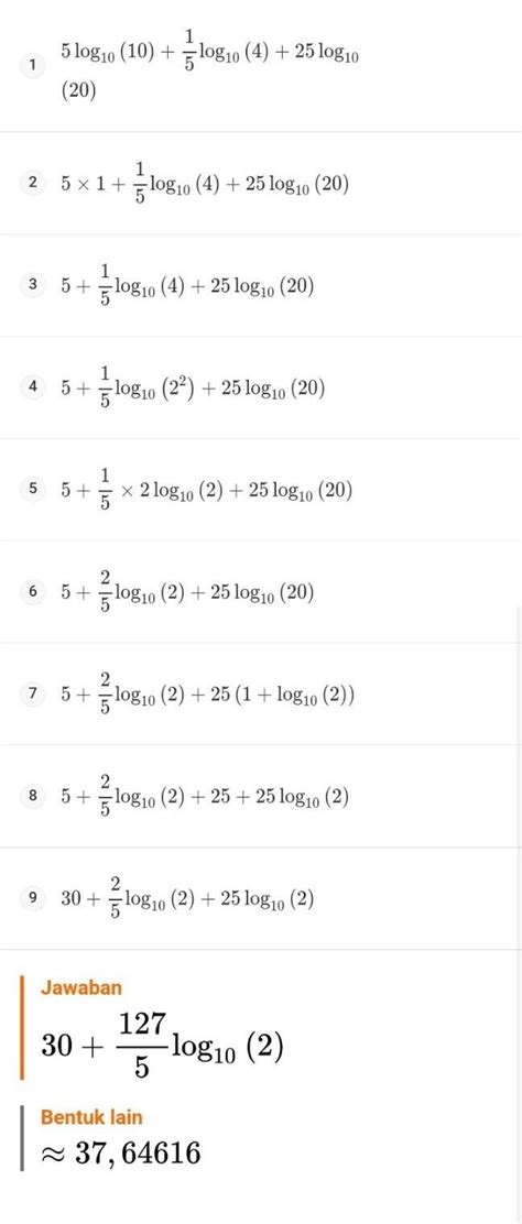 ⁵log10 15log 4 ²⁵log 20