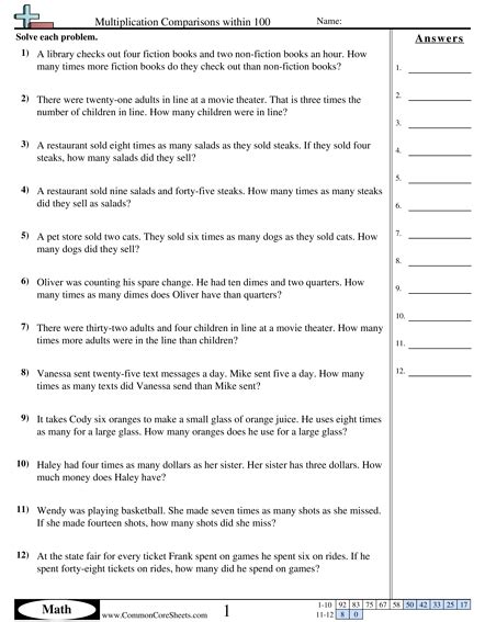 4oa2 Worksheets Free Commoncoresheets Worksheets Library