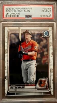2020 Bowman Chrome Draft Adley Rutschman Sp Bd 154 Psa 10 Sp Variation