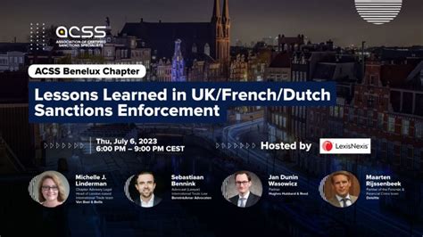 Acss Beneluxchapter Sanctionsenforcement Exportcontrols Association Of Certified Sanctions