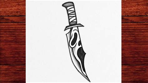 How To Draw Ghostface On A Knife 🔪 Easy Scream Drawing Step By Step