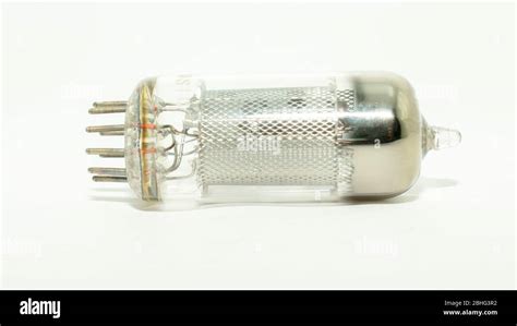 Electronic Vacuum Tube Transistor Bulb Isolated On A White Background