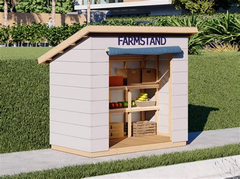 Outdoor Farm Stand Plans Produce Stand Diy Wooden Market Stall Etsy