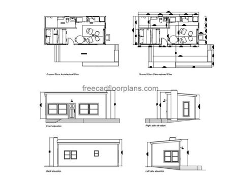 Tiny House With Farmhouse Kitchen Free Cad Drawings