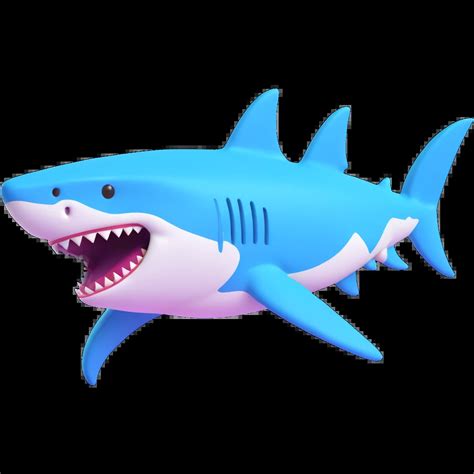 3d Cartoon Style Emoji Of A Shark With A Video Game Look The Shark Is Shaking As If In A Glitch