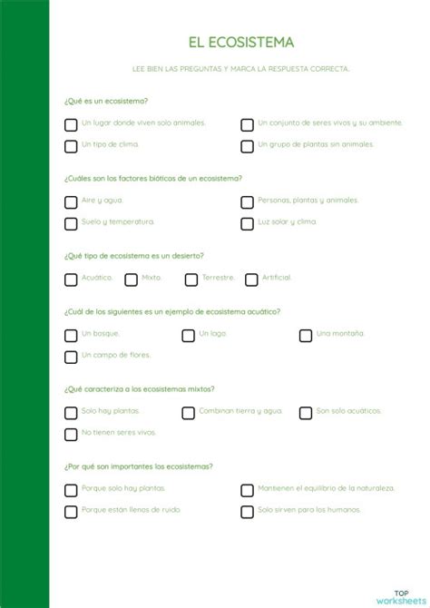Examen De Ciencias Naturales Tercero 2024 Ficha Interactiva Topworksheets