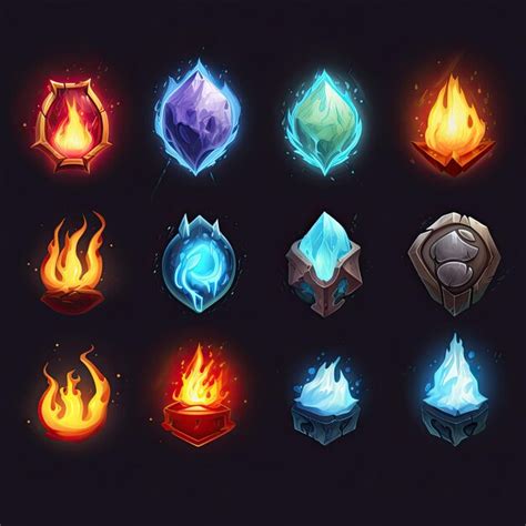 Elements Game Icons Premium Ai Generated Image