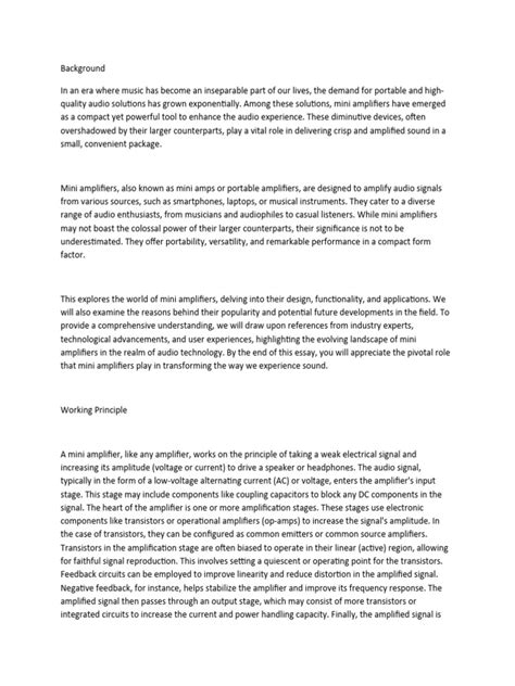 Mini Amplifier Pdf Amplifier Operational Amplifier