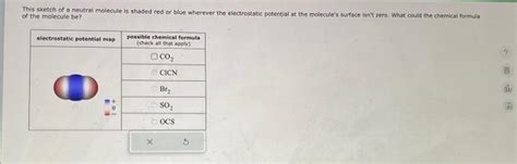 Solved This Sketch Of A Neutral Molecule Is Shaded Red Or