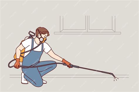 Premium Vector Man Doing Pest Control Using Disinfection Equipment