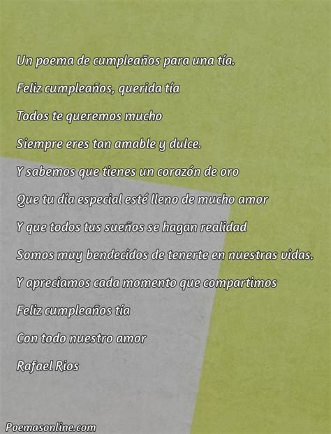 5 Mejores Poemas Para Una Tía De Cumpleaños Poemas Online