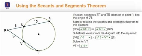 A Circle Is Shown Secants R S And R T Intersect At Point R Outside Of The Circle Secant R S