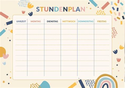 Kostenloses Freebie Stundenplan Und Countdown Kalender
