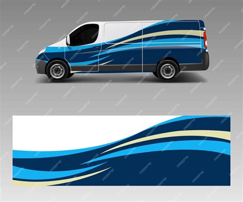 Premium Vector Van Wrap Design Template Vector With Wave Shapes Decal Wrap And Sticker