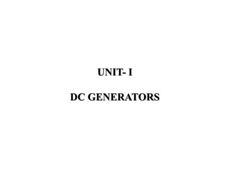 Dc Generator Characteristics Pptx