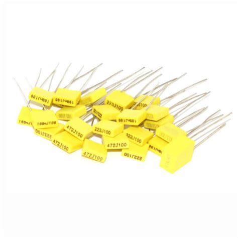50pcs Correction Capacitor Kit 10 Value Polypropylene Safety Plastic