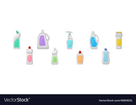 Detergent Bottles Or Container As Cleaning Vector Image
