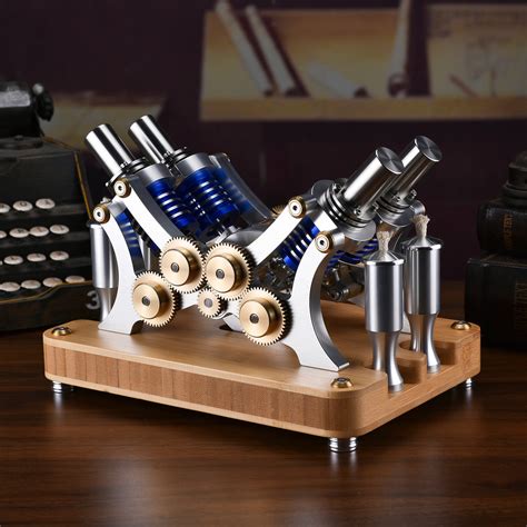 Stirling Four Cylinder Engine Generator For Scientific Experiments And